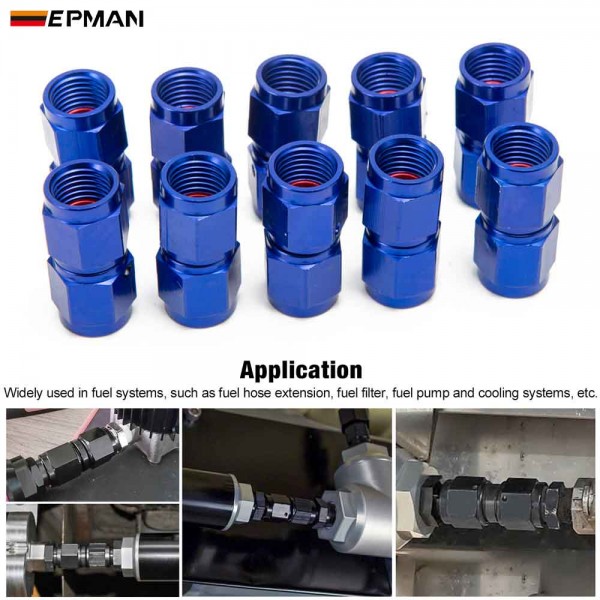 TANSKY 10PCS/LOT 4AN 6AN 8AN 10AN Female to AN4 AN6 AN8 AN10 Female Straight Swivel Coupler ...